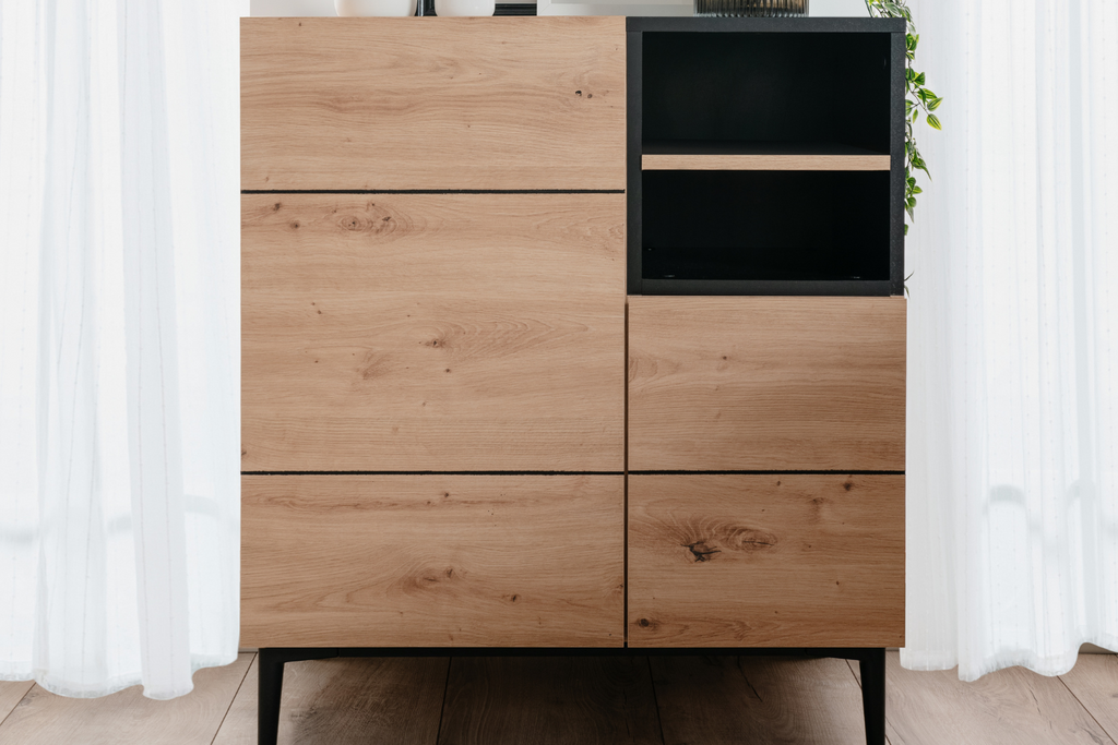 Buffet bois et noir 80 cm Novi – Concept Usine