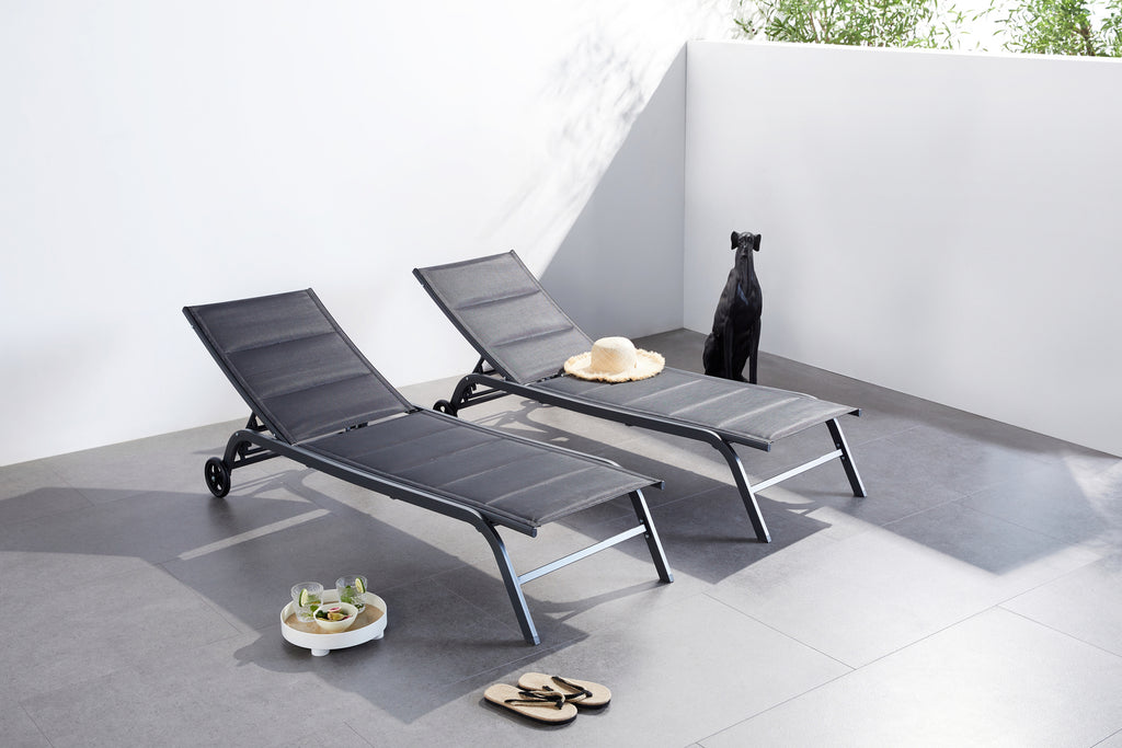 Lot de 2 transats en aluminium Lisboa – Concept Usine